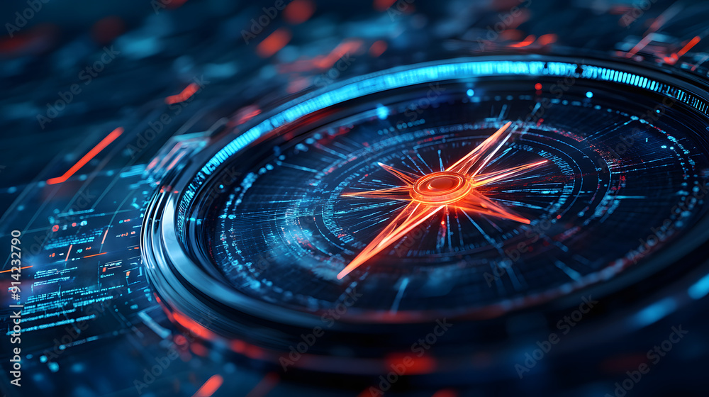 digital compass explorer for businesses concept represents digital ...