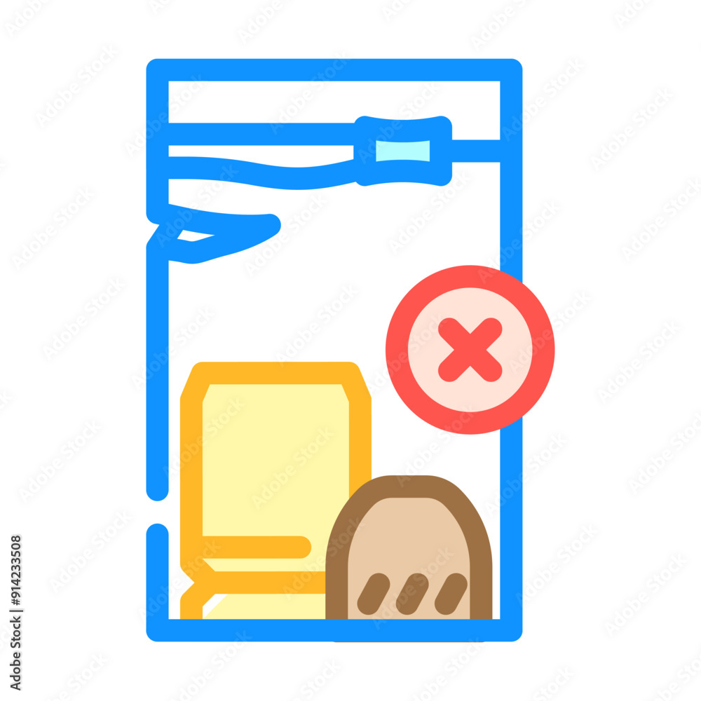 inadmissible evidence crime color icon vector. inadmissible evidence ...