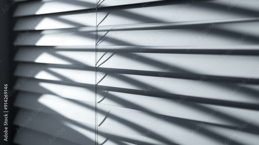 Shadow from window blinds overlay effect. Realistic gray shadow on a ...