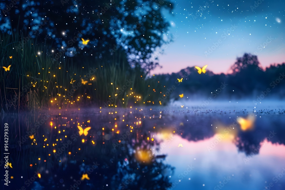 Firefly Fireflies with Particle and Glowing Effect in Nighttime Scenes ...