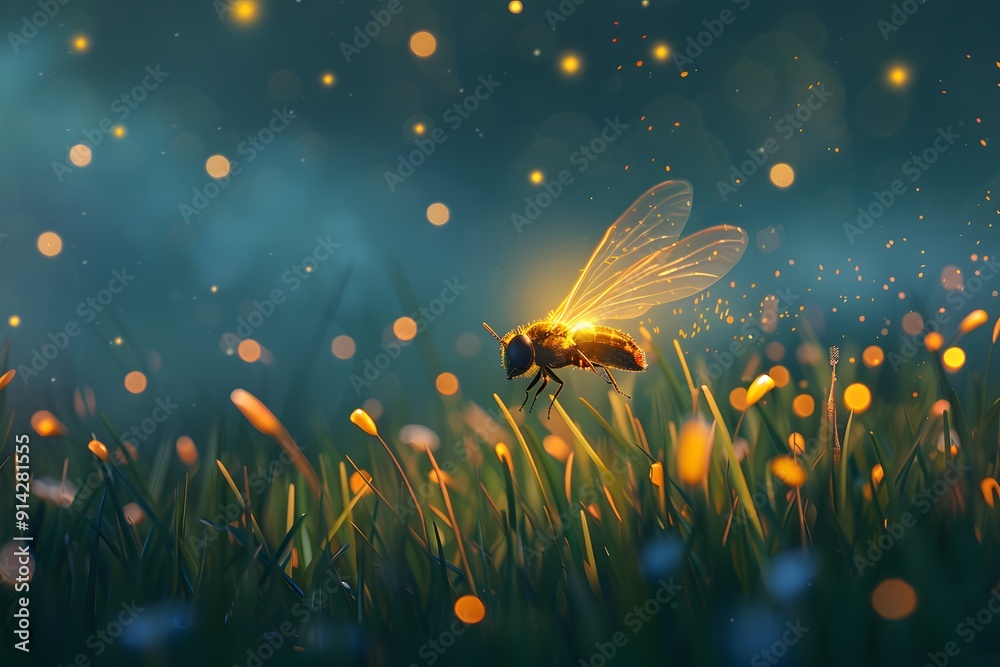 Firefly Fireflies with Particle and Glowing Effect in Nighttime Scenes ...