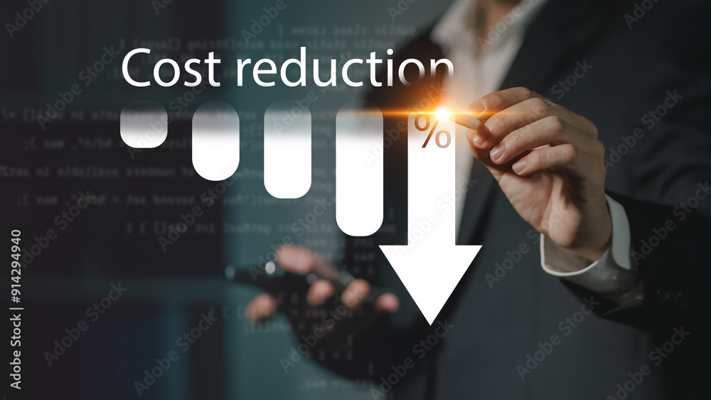 Cost reduction business finance concept, budget management and cost ...