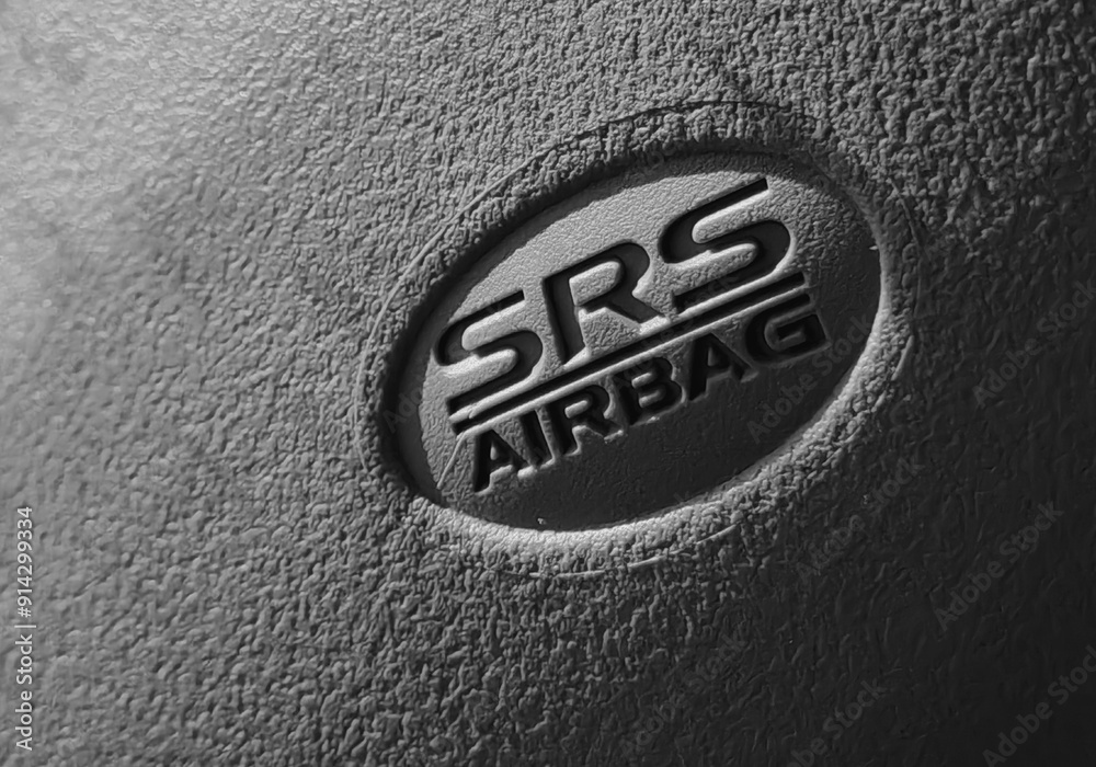 SRS Airbag Sign: Car Interior Safety Measures for Passengers ...