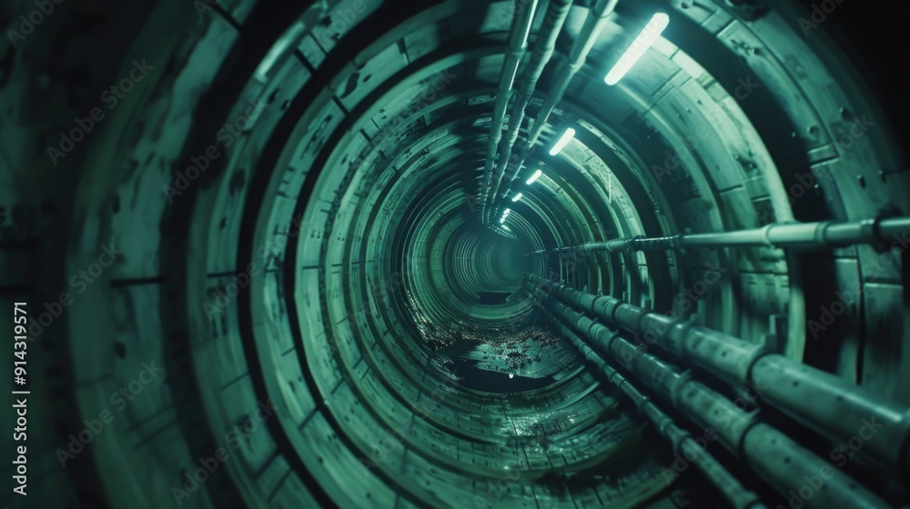 urban underground infrastructure , subway tunnel , subway tunnel cross ...