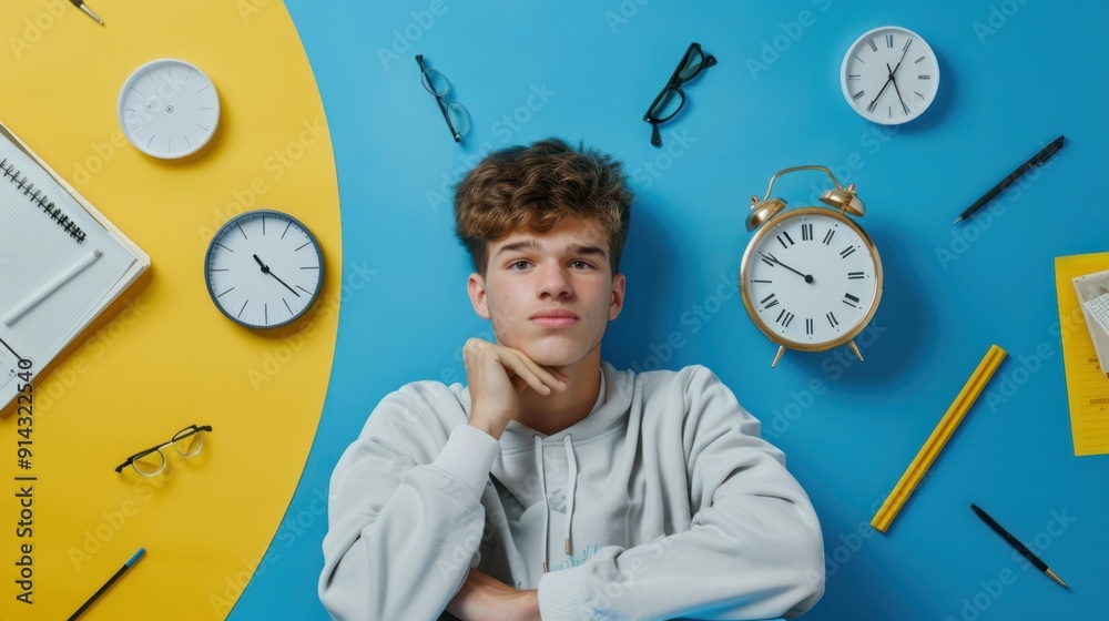 Teen using time management tools to prepare for exams and projects ...