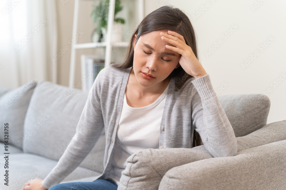 Young Asian females feeling dizzy after standing too fast, have ...