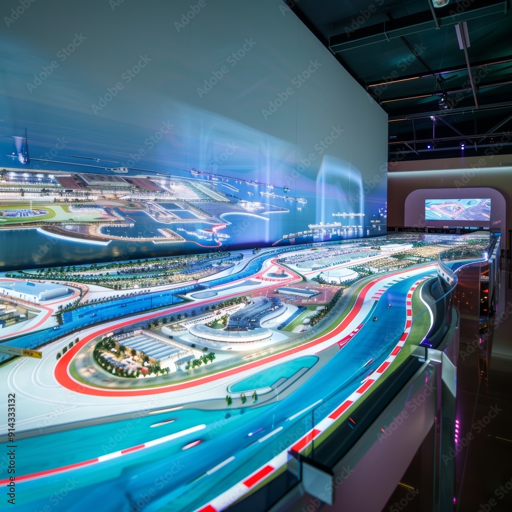 Informative display of the Yas Marina Circuit Formula One track map in ...