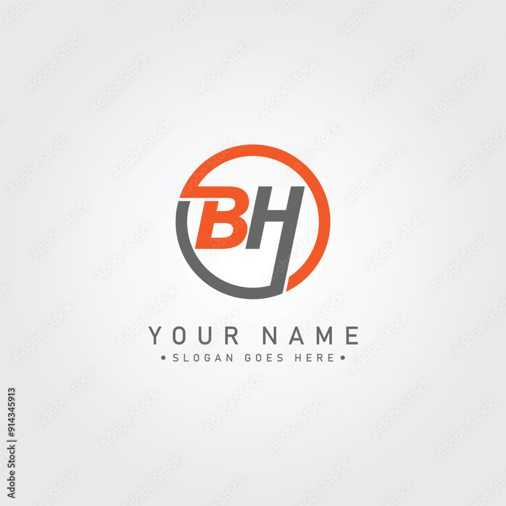 BH Vector Logo Template - Simple Icon for Initial Letter B and H ...