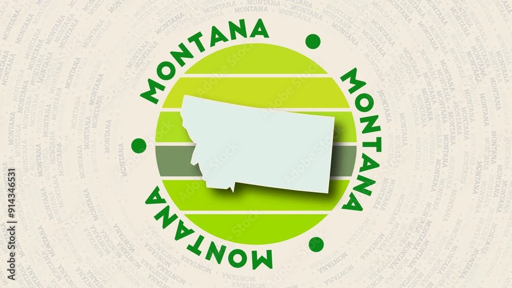 Montana logo intro. Badge with the circular name and map of us state ...