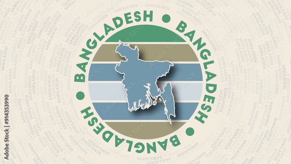 Bangladesh logo intro. Badge with the circular name and map of the ...