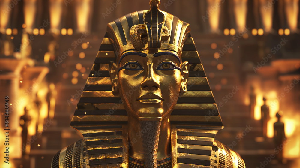 The image depicts a highly detailed and realistic statue of an ancient ...