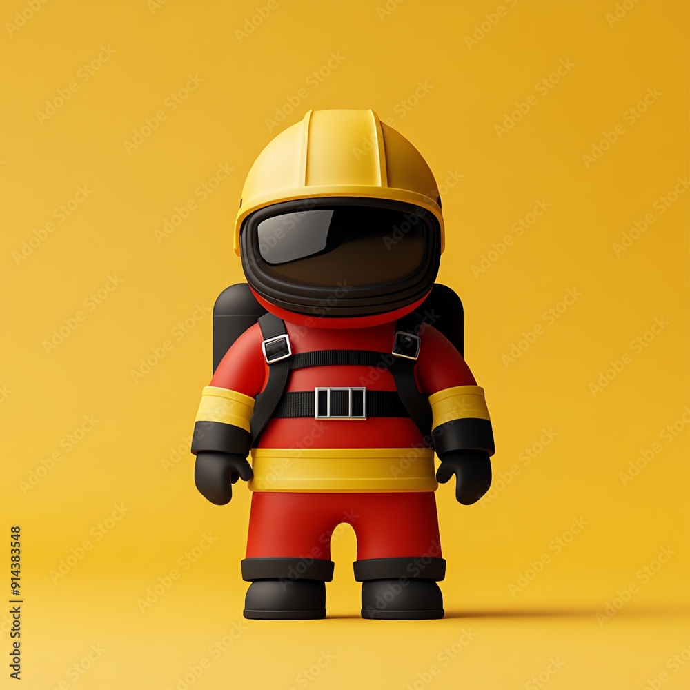 Firefighter rescue flat design front view saving lives theme animation ...