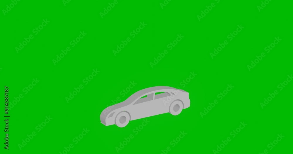 Animation of rotation of a white car symbol with shadow. Simple and ...