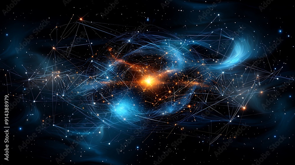 Abstract cosmic background with vibrant stars and astrological charts ...