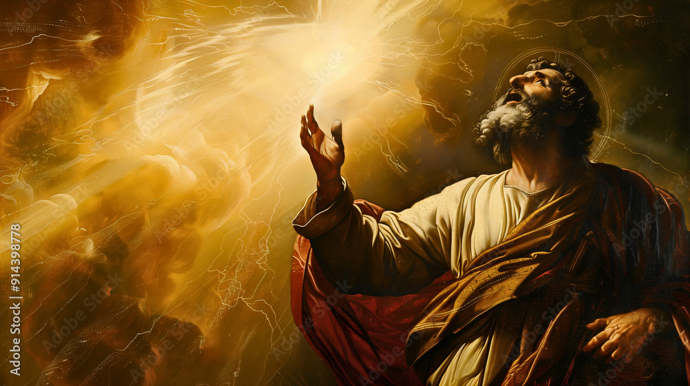 Apostle Paul aka Saul near Damascus when he saw God Jesus Christ Stock ...