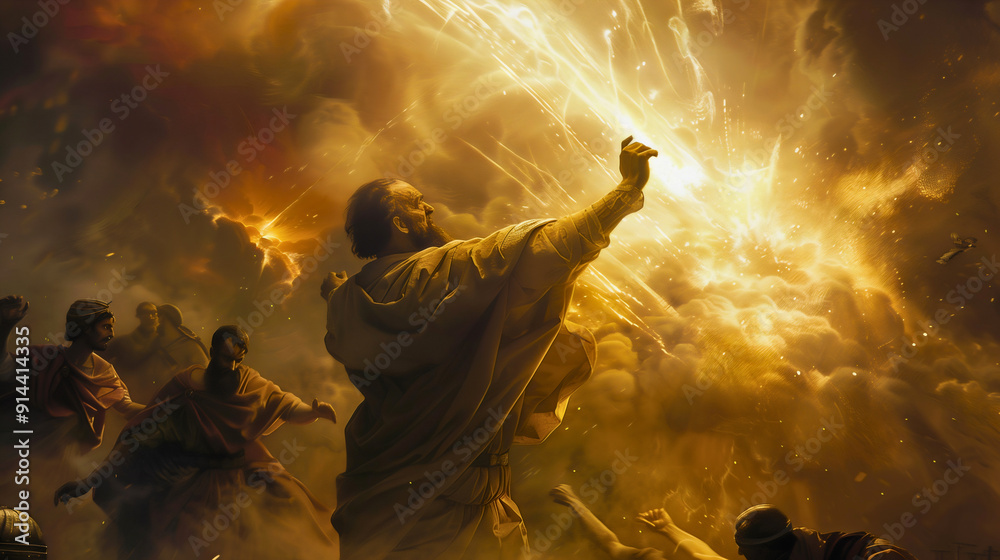 Apostle Paul aka Saul near Damascus when he saw God Jesus Christ Stock ...