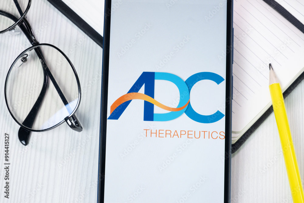 New York, USA - 1 August 2024: ADC Therapeutics Logo on Phone Screen ...