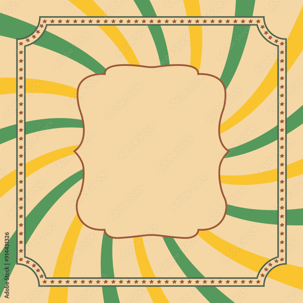 Retro circus yellow and green poster. Vintage circus carnival show ...