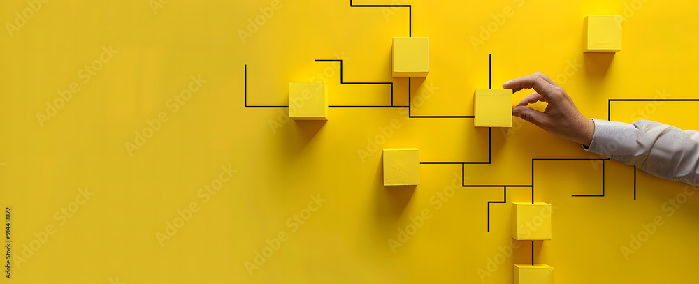ภาพประกอบสต็อก Business process and workflow automation with flowchart ...
