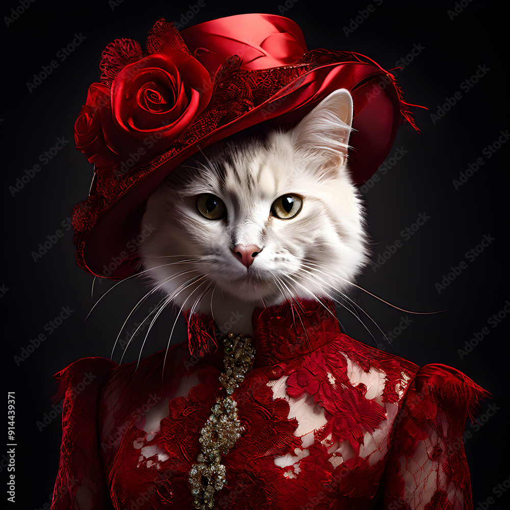 In this hyper-realistic portrait, we see a stunning white gothic ...