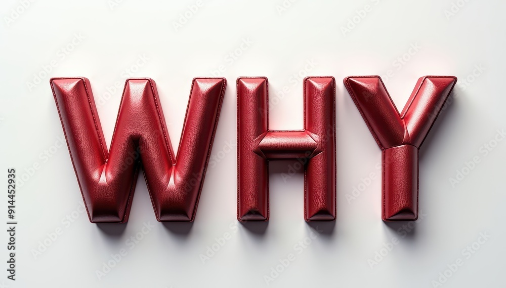 WHY word lettering, 3D render typography design background. Asking ...