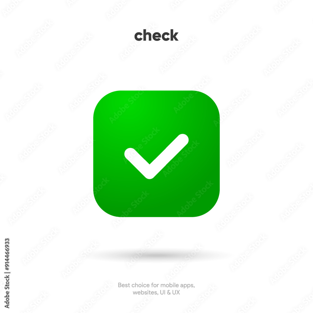 Checkmark and check icon. Approval check and true icon. Set quality ...