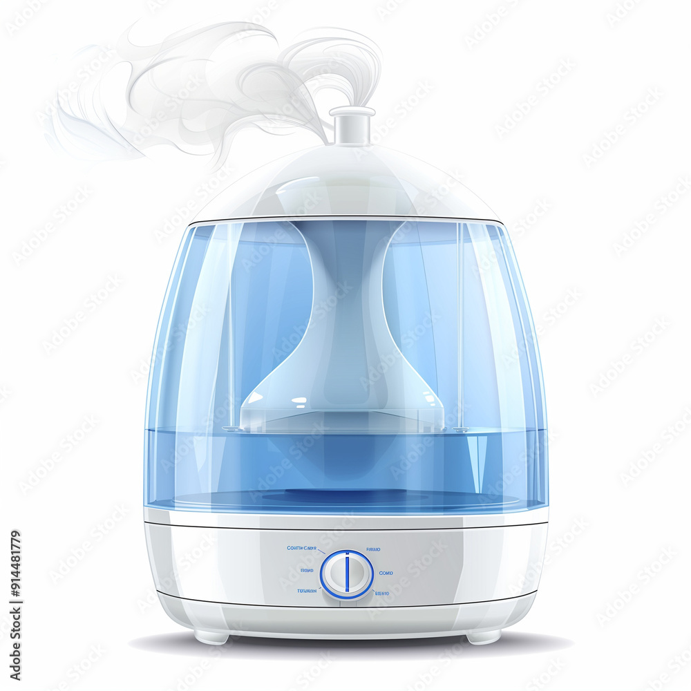 High-Quality Humidifier Logo Design: Vector Cartoon Style with Glossy ...
