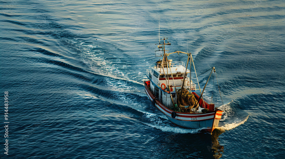 Fishinfishing boat, navigating high seas, ocean adventure, maritime ...