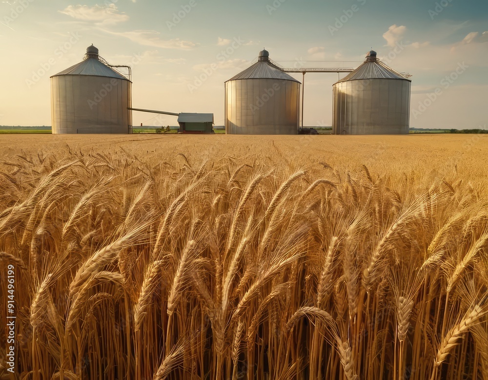 Grain elevator and agricultural storage. Containers silos storing ...
