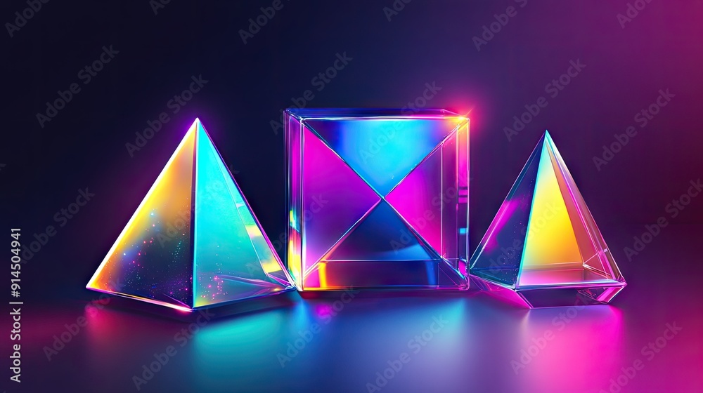 Geometric shapes like a cube, rectangular cuboid, and pyramid prism in ...