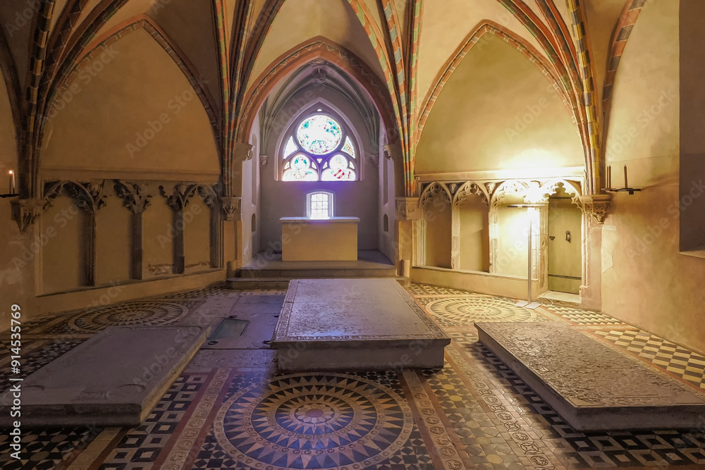 Malbork, Poland - in the photo the burial place of the Grand Masters of ...