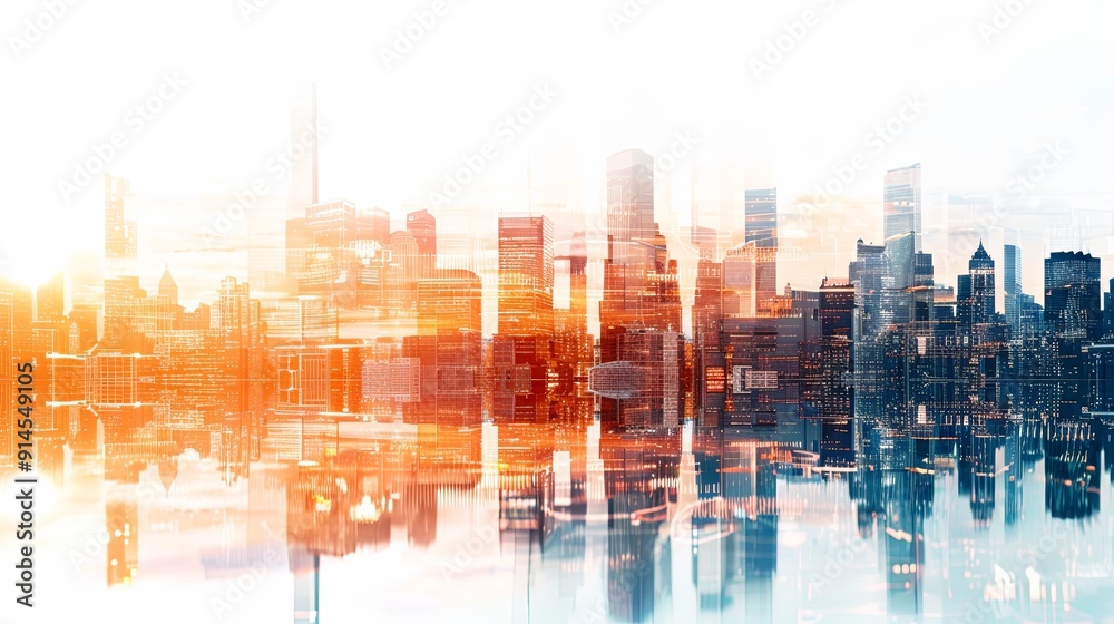 Symbolic double exposure image visualizing the connected infrastructure ... Symbolic double exposure image visualizing the connected infrastructure ...
