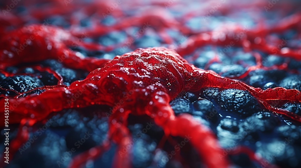 3d rendering of human circulatory system focusing on the detailed ...