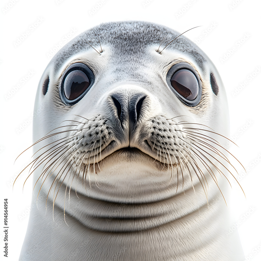 swimming seal. the bearded seal, also called the square flipper seal ...