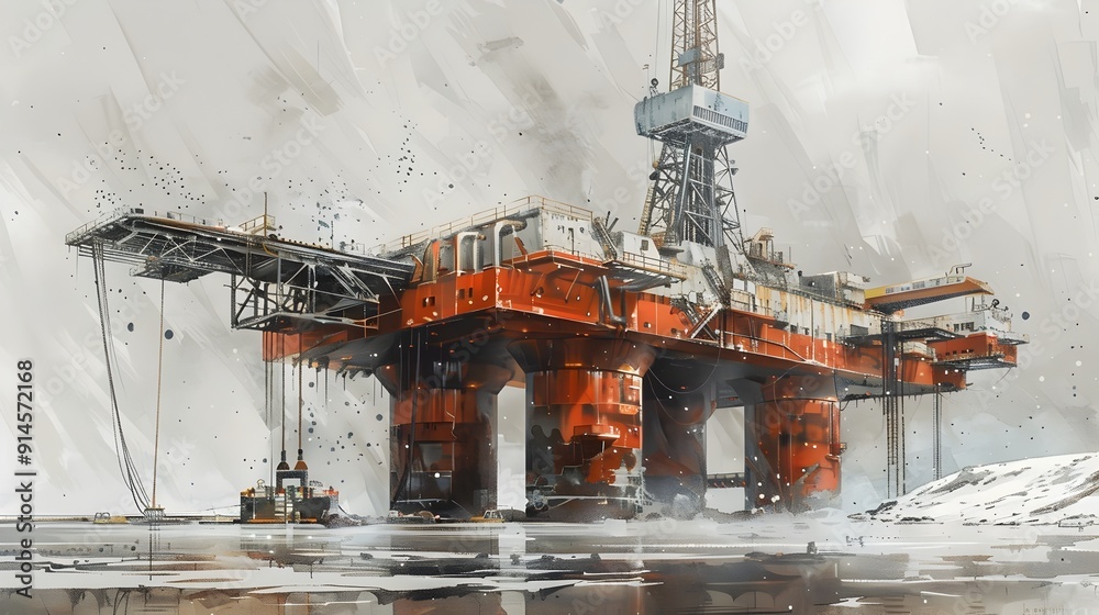 Elevated Jack up Rig for Offshore Oil and Gas Transportation Stock ...