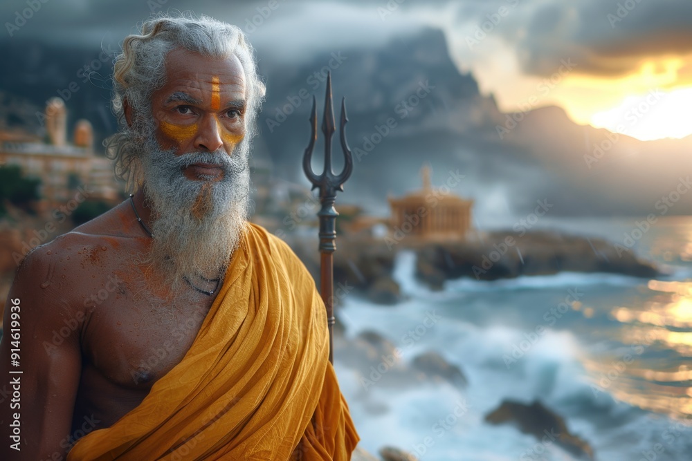 Sea ruler: Poseidon, Neptune the greek god governing the oceans and ...