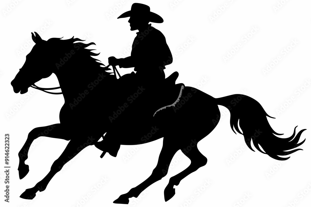 cowboy and horse running silhouettes , cowboy riding a running horse ...