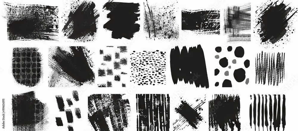 The grunge hand draw paint brush stroke pack is a modern stock ...