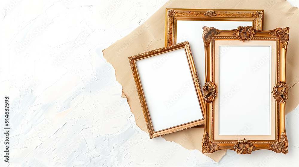 Elegant Photo Frames Collection on Background. Decorative Photo Frames ...