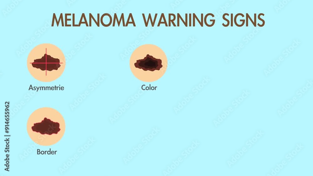 ABCDE rule of skin cancer. Skin cancer symptoms. Warning signs of a ...