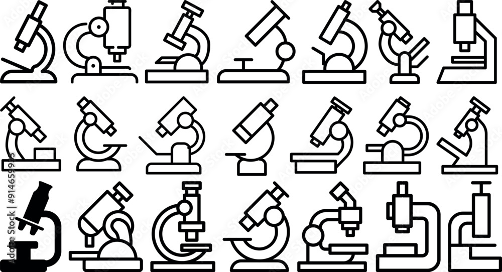 Science microscope great set collection clip art Silhouette, chemistry ...
