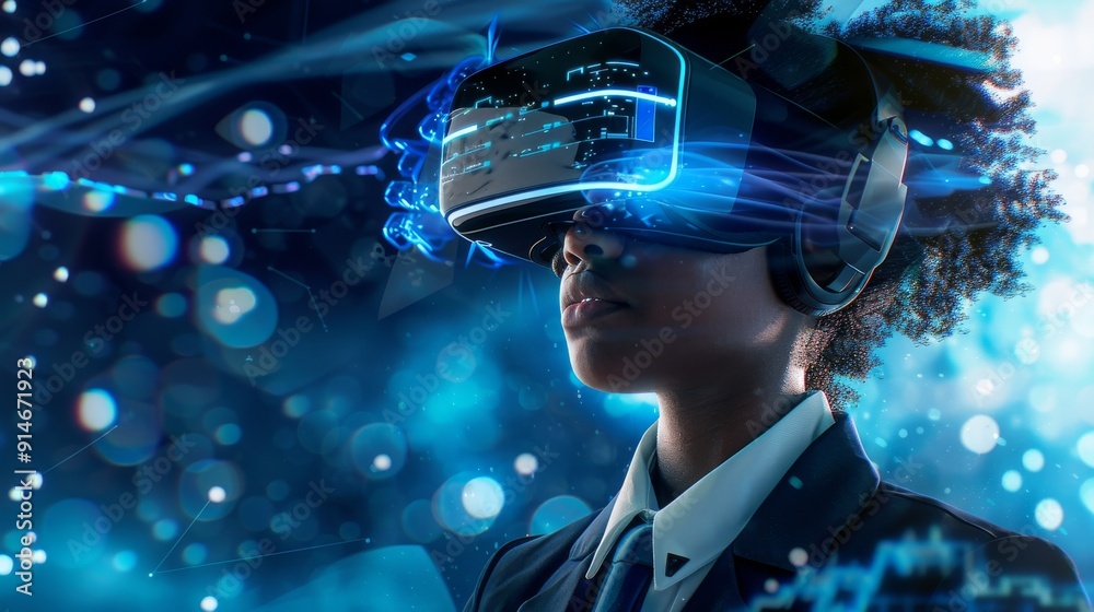 Using VR headsets with AI stock technology and machine learning in the ...