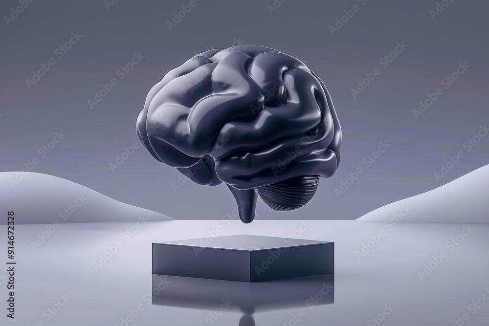 Realistic gray brain model highlighting the intricacies and importance ...