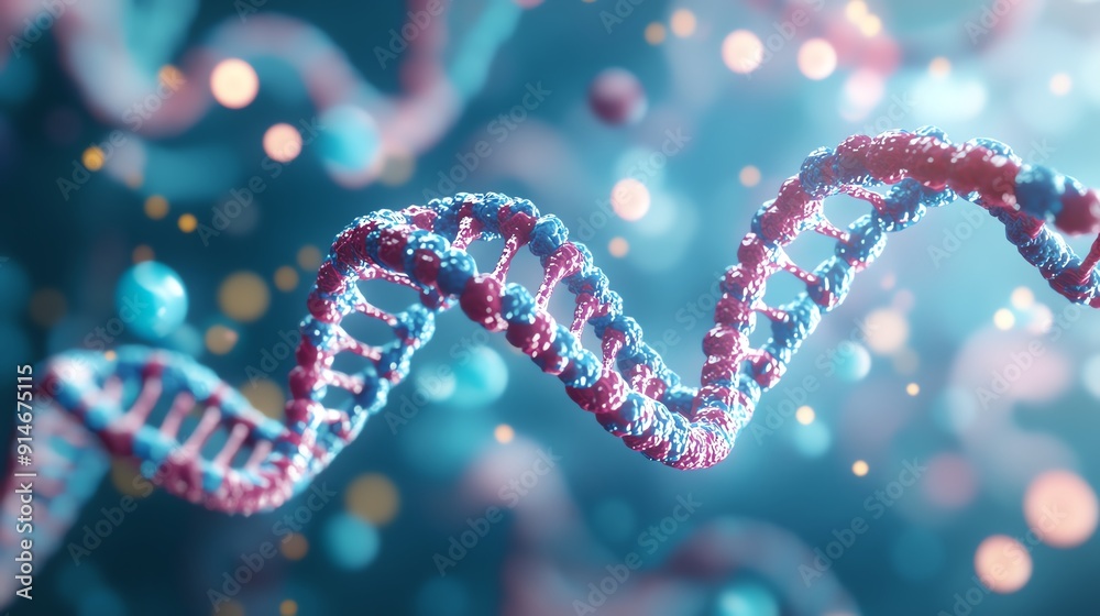 3D model of a DNA double helix structure, Molecules, genetic blueprint ...