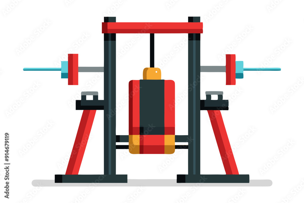 Chest Press Machine Vector Illustration | Line Art Outline Silhouette ...