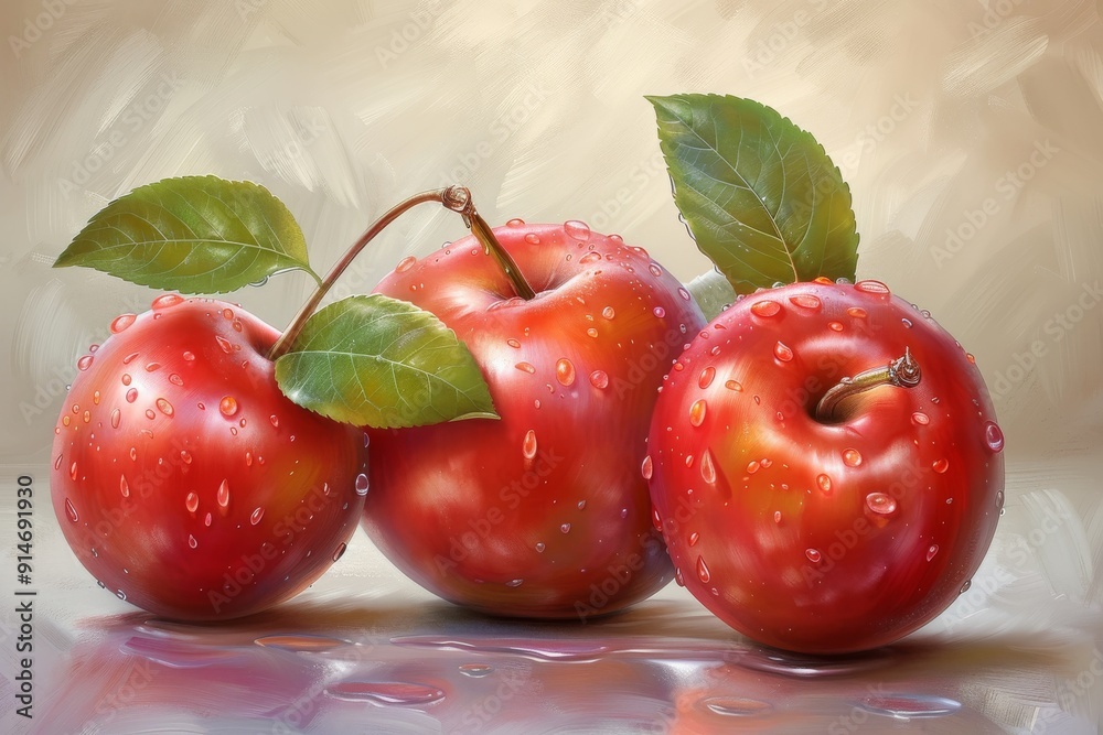 Vivid apples in different stages of ripeness beautifully illustrating ...