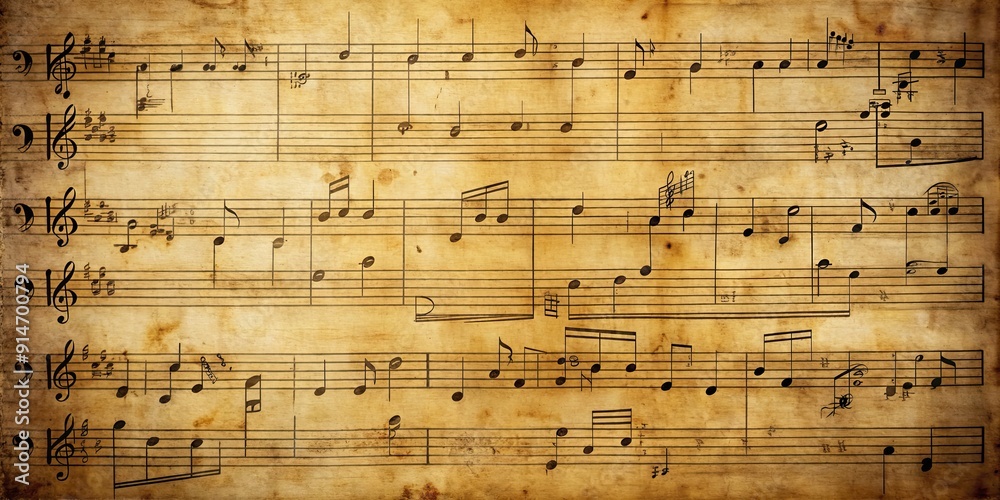 Vintage sheet music with handwritten lyrics and musical notes ...