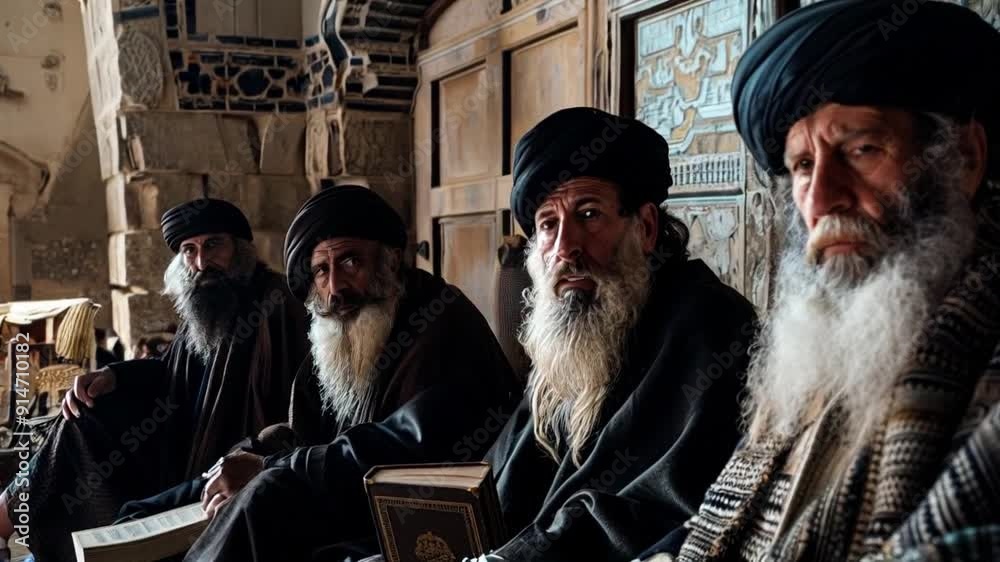 Illustration of ancient Jewish Pharisees during the period of Jesus ...