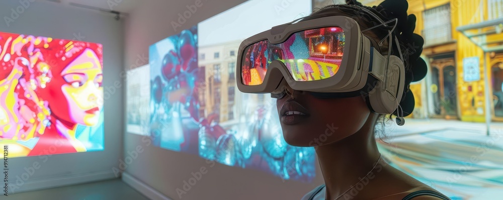 Avantgarde performance art in a gallery setting, focus on, theme ...