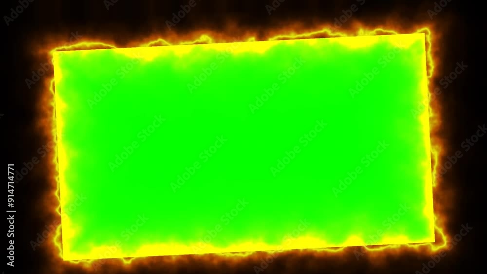 Fire Flame Frame Green Screen Chroma Key Overlay Effect 4K Video Light ...